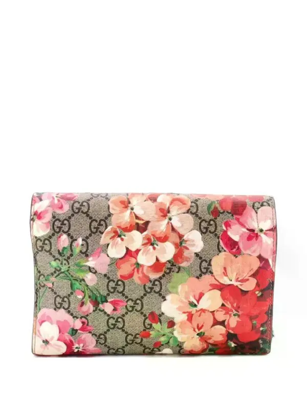 Gucci Dionysus Chain Wallet Blooms Print Gg Coated Canvas Small Crossbody Bag - Brown