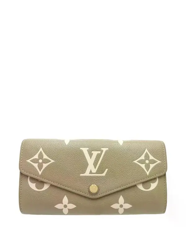 LOUIS VUITTON 2021-2026 Bicolor Monogram Empreinte Sarah Wallet Long Wallets - Brown