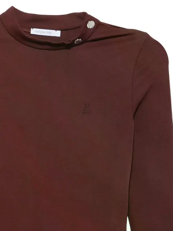 Patrizia Pepe Logo-embroidered High-neck Bodysuit