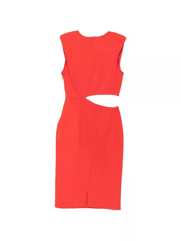 Ba&sh Iris Cut-out Padded-shoulder Midi Dress