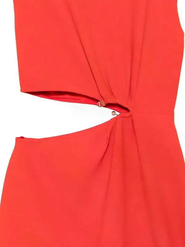 Ba&sh Iris Cut-out Padded-shoulder Midi Dress