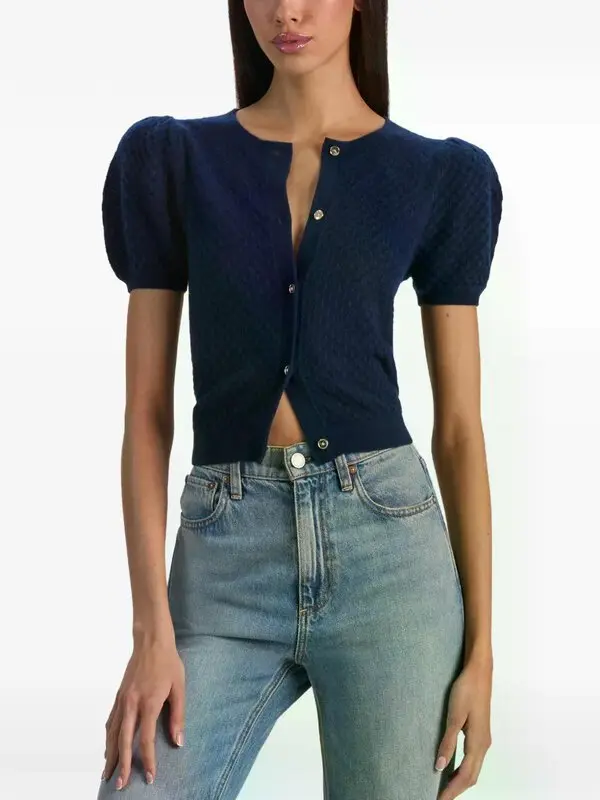 Alice + Olivia Sabine Puff-sleeve Cardigan