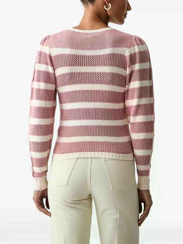 TWINSET Striped Puff-sleeve Sweater