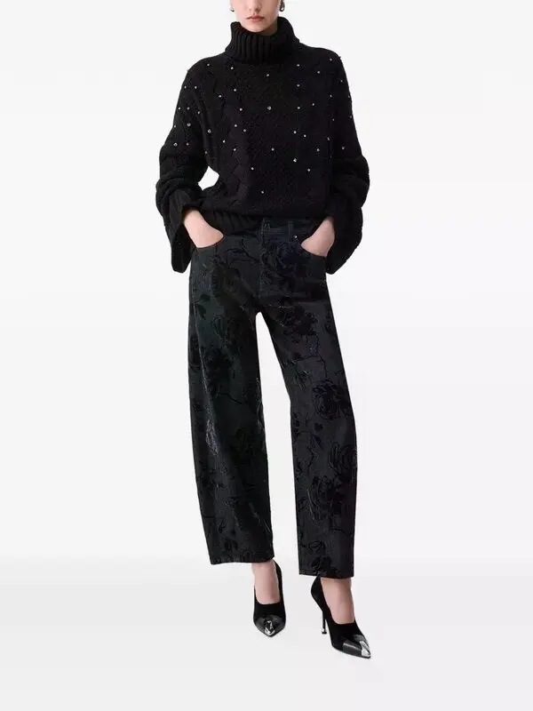 Liu Jo Cable-knit Turtleneck With Rhinestones