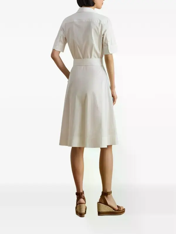 Ralph Lauren Belted Short-sleeve Midi Dress