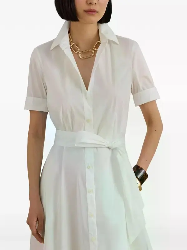 Ralph Lauren Belted Short-sleeve Midi Dress