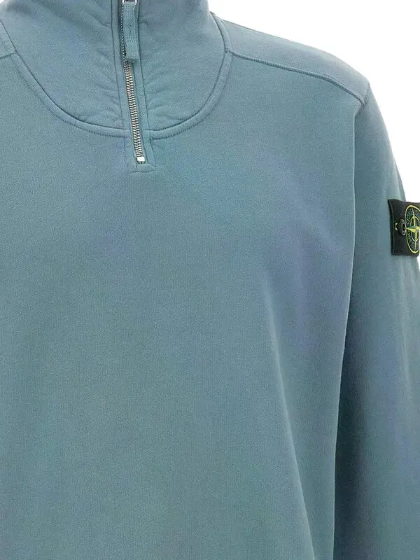 Stone Island 6100021 Brushed Organic-cotton Fleece Sweatshirt - Blue
