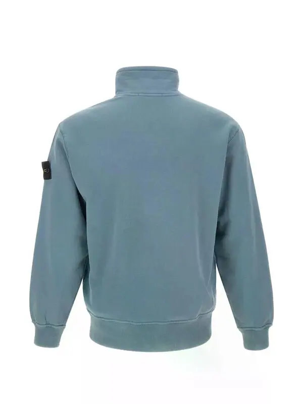 Stone Island 6100021 Brushed Organic-cotton Fleece Sweatshirt - Blue