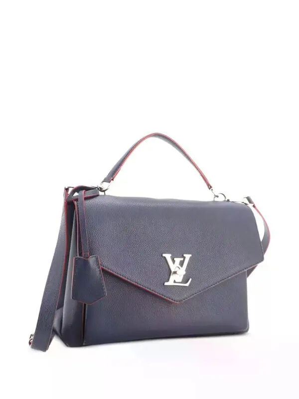 LOUIS VUITTON Mylockme Handbag Leather Satchel - Blue