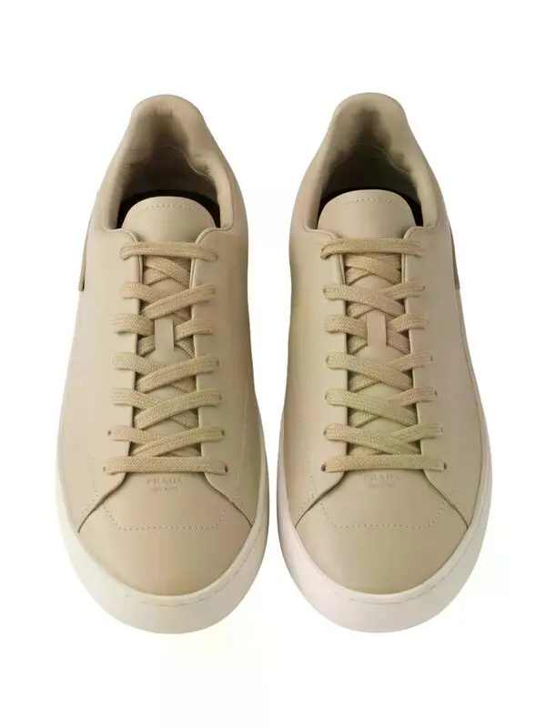 Prada Court Leather Sneakers - Neutrals