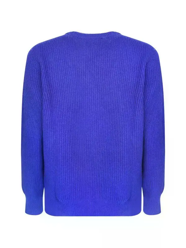 AMARANTO Ribbed-knit Raglan-sleeve Sweater