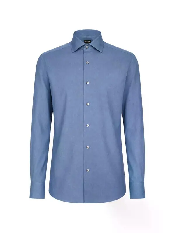 Zegna Semi-spread Collar Curved-hem Shirt