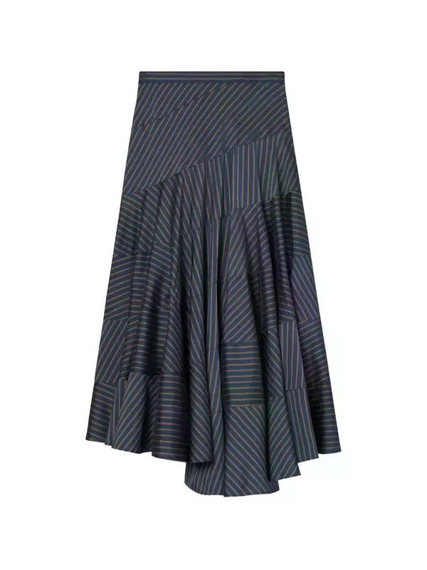 Tory Burch Flared Viscose Skirt - Blue
