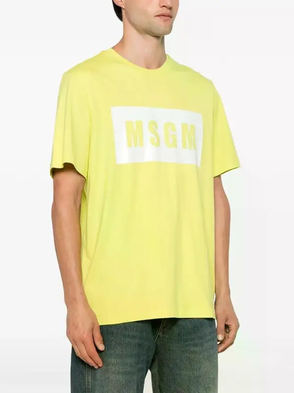 MSGM Logo-print T-shirt - Yellow