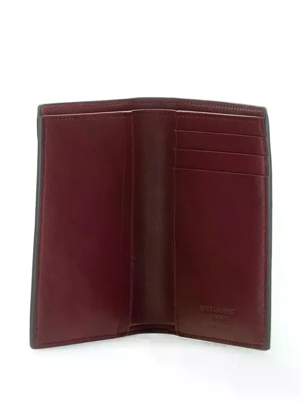 Saint Laurent Credit Card Wallet In Two-tone Smooth Leather