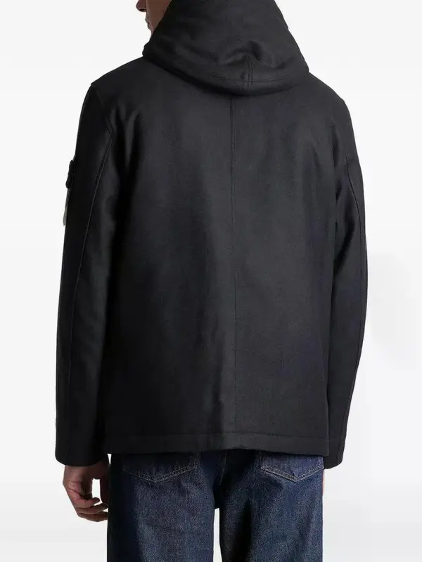 Stone Island 4100018 Woll Nylon Flannel_s.i Ghost Jacket - Black