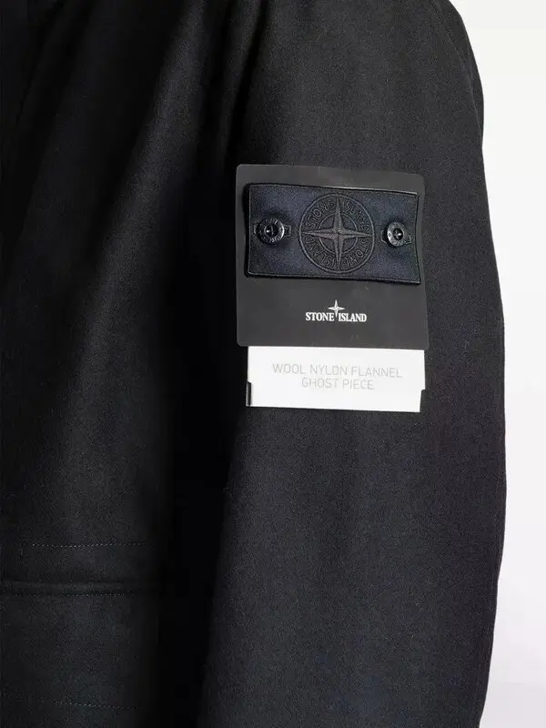 Stone Island 4100018 Woll Nylon Flannel_s.i Ghost Jacket - Black