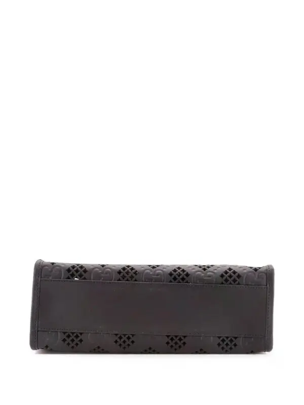 Gucci Convertible Gg Debossed Laser Cut Leather Small Tote Bag