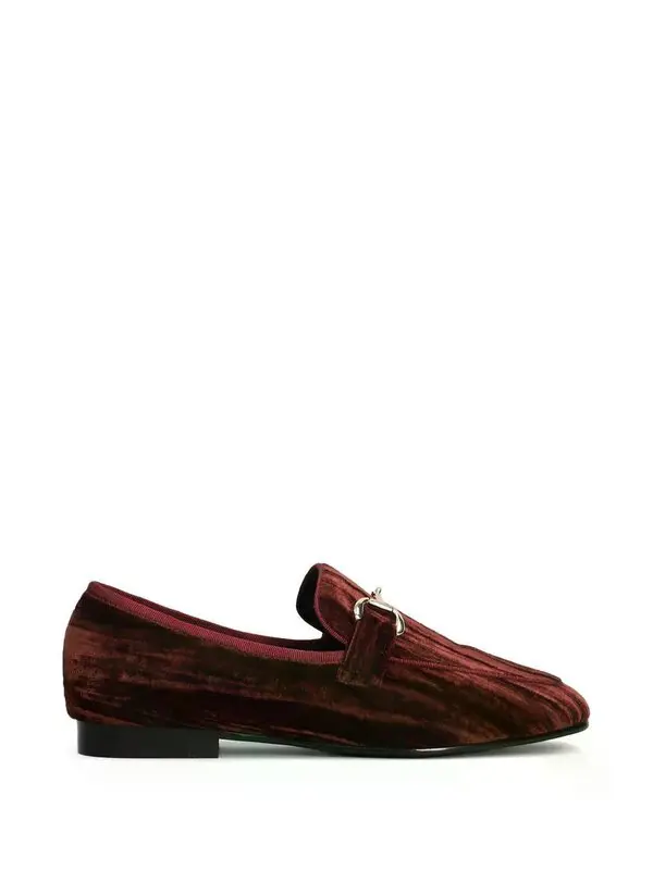 BIBI LOU Ashe Horsebit-detail Velvet Loafers - Red