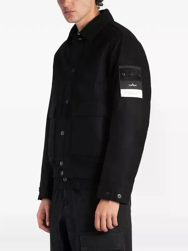 Stone Island 4100017 Wool Nylon Flannel_s.i. Ghost Jacket