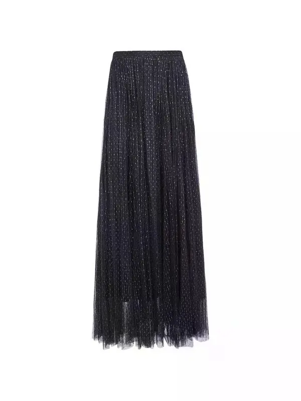 TWINSET Pleated Lurex-detail Maxi Skirt