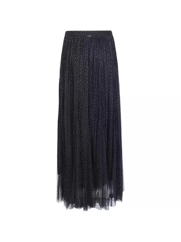 TWINSET Pleated Lurex-detail Maxi Skirt