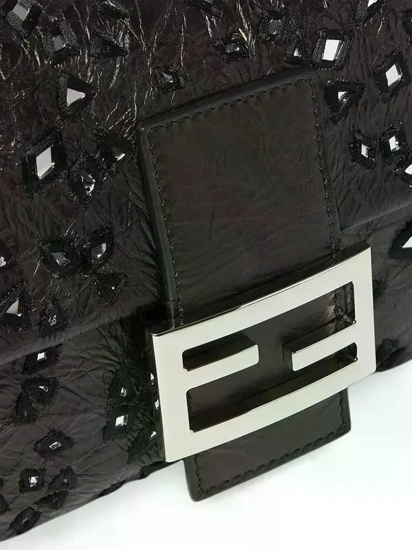 Fendi Baguette Mirror-embellished Leather Tote Bag