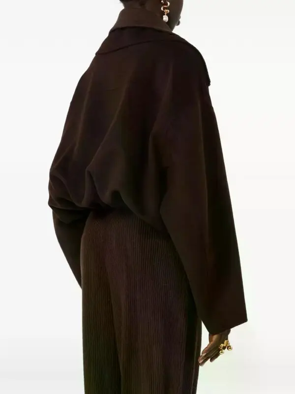 Max Mara Zip-up Virgin Wool Coat - Brown