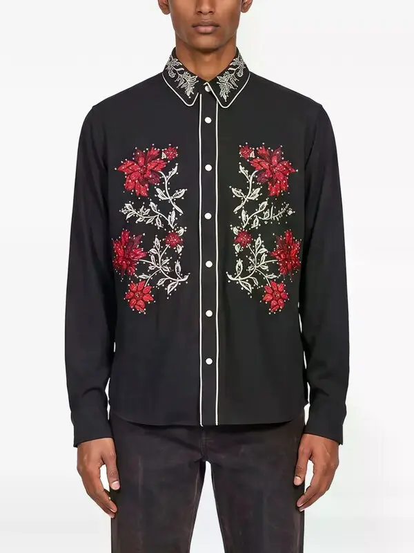 Amiri Floral-embroidered Western Shirt