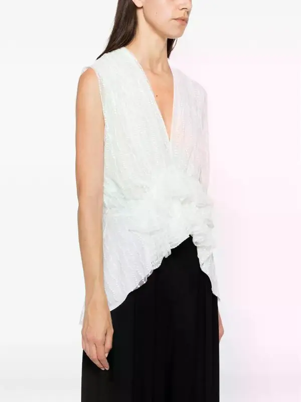 Alberta Ferretti Ruffled-hem Top - White