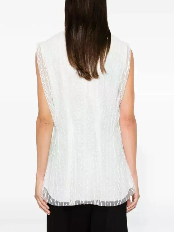 Alberta Ferretti Ruffled-hem Top - White