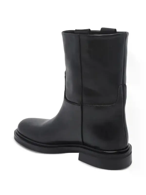 POEVE Liva Round-toe Calf Leather Ankle Boots - Black