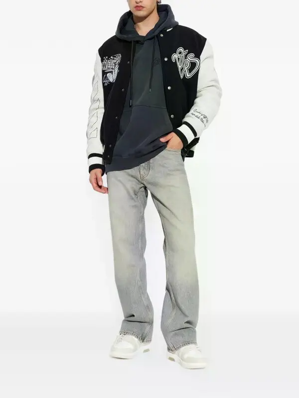 Off-White Logo-embroidered Cotton Hoodie