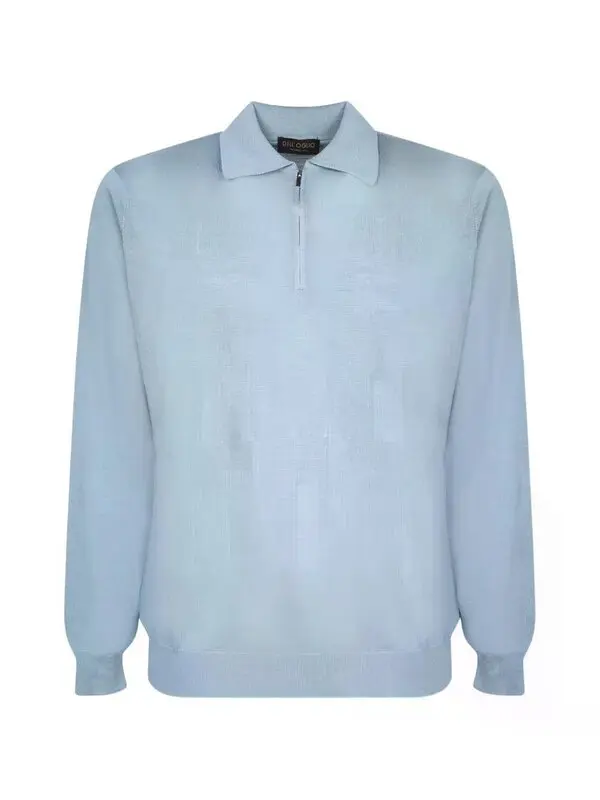 DELL'OGLIO Quarter-zip Knitted Polo Shirt