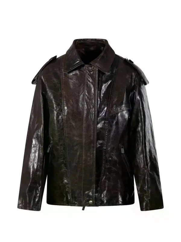 SALVATORE SANTORO Crinkled-finish Leather Jacket