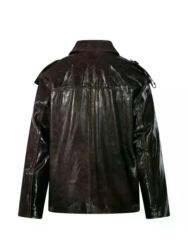 SALVATORE SANTORO Crinkled-finish Leather Jacket