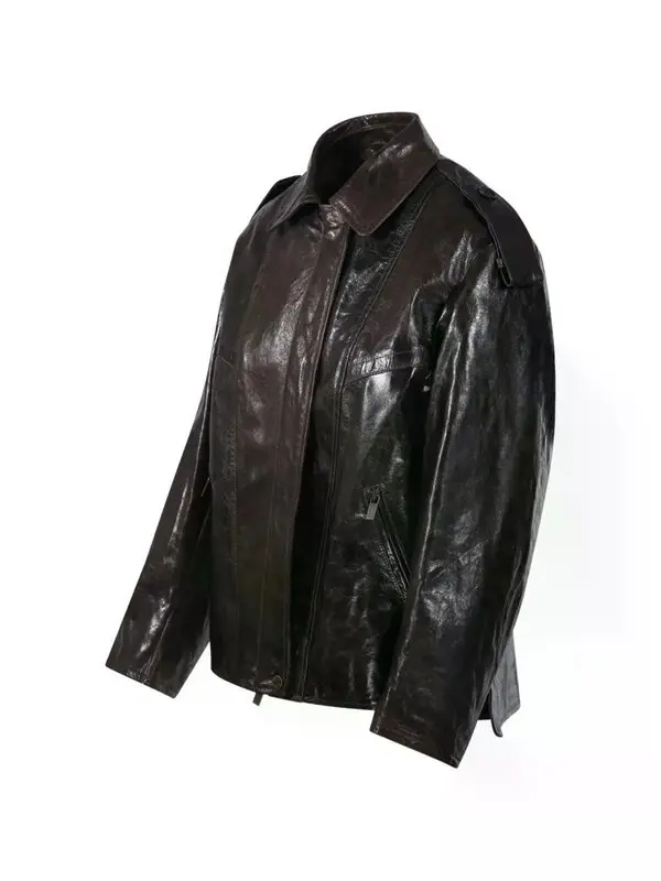 SALVATORE SANTORO Crinkled-finish Leather Jacket