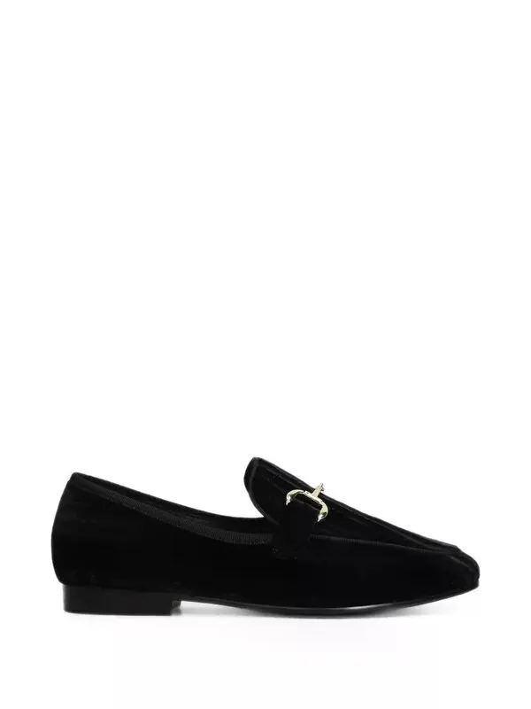 BIBI LOU Ashe Horsebit-detail Velvet Loafers - Black