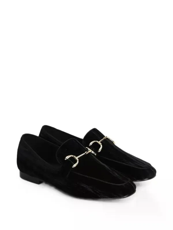 BIBI LOU Ashe Horsebit-detail Velvet Loafers - Black