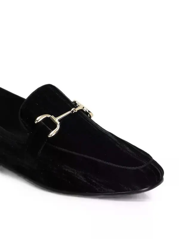 BIBI LOU Ashe Horsebit-detail Velvet Loafers - Black