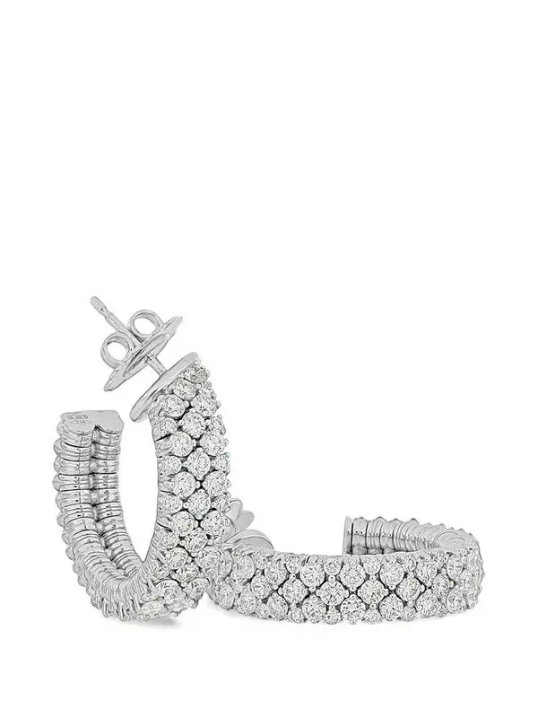 Roberto Demeglio Cashmere Embellished Hoop Earrings - Silver