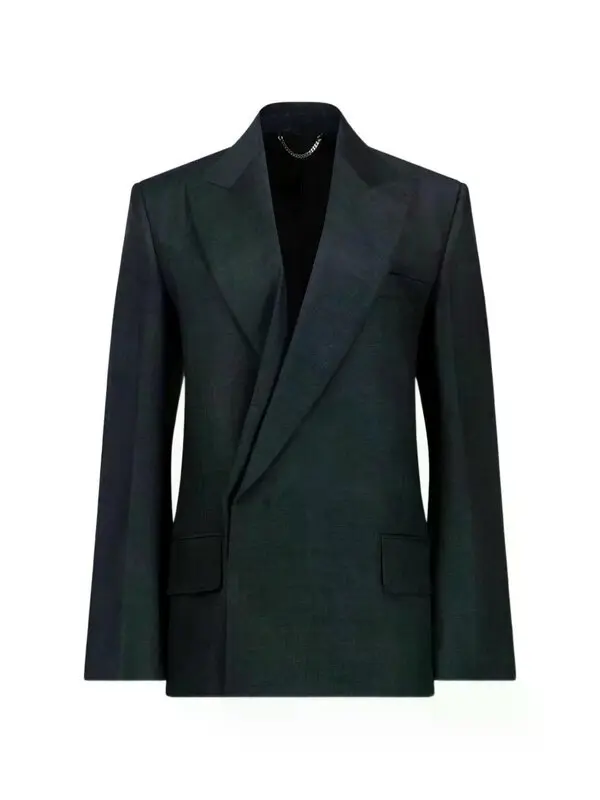 Victoria Beckham Olie Peak-lapels Double-breasted Blazer - Green