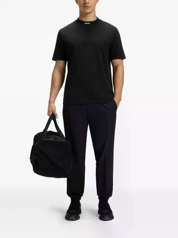 BOSS Mock-neck Cotton T-shirt