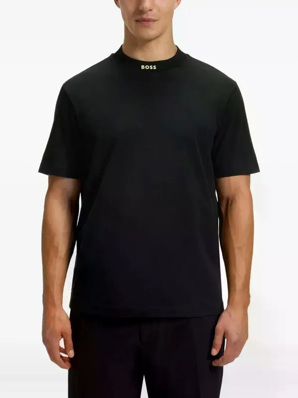BOSS Mock-neck Cotton T-shirt