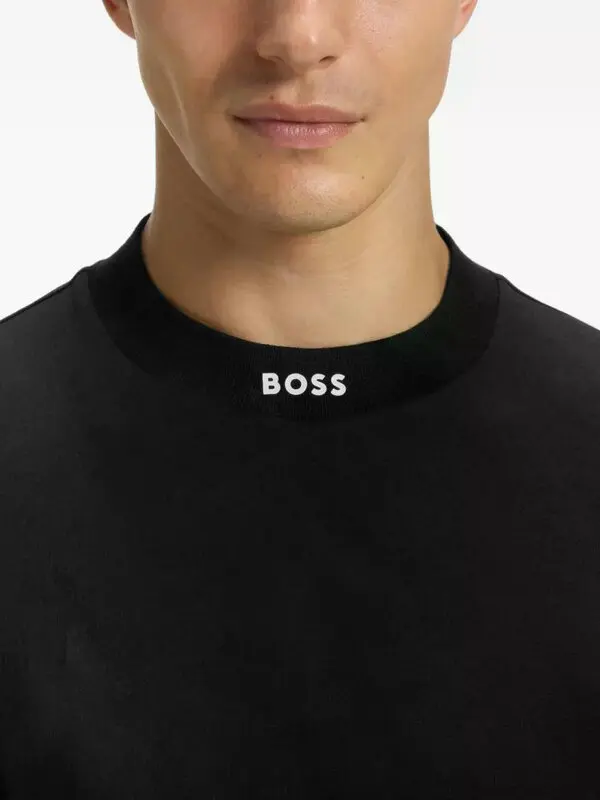 BOSS Mock-neck Cotton T-shirt