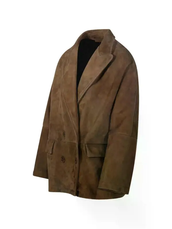 SALVATORE SANTORO Double-breasted Suede Blazer