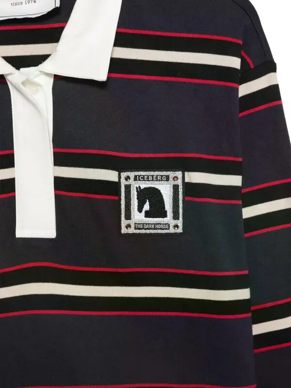 Iceberg Striped Logo-patch Polo Top