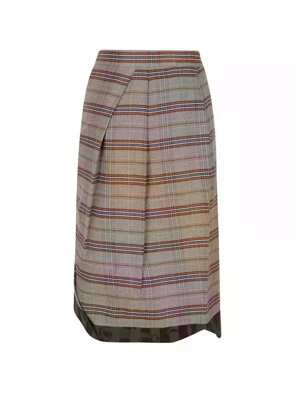 VIVIENNE WESTWOOD Zoey Check-pattern Draped Midi Skirt - Brown