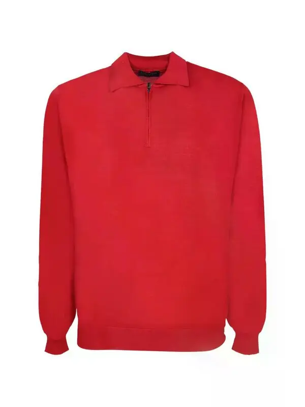 DELL'OGLIO Quarter-zip Knitted Polo Shirt