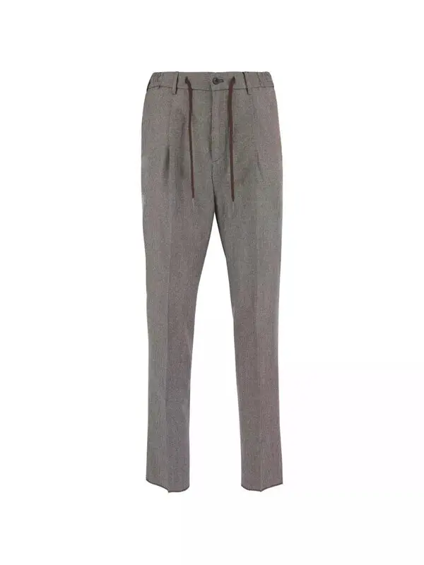 Tagliatore Houndstooth-pattern Drawstring Tailored Trousers